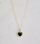 Black Onyx Heart Pendant Necklace in 14k Gold Filled - Handmade Jewelry ...