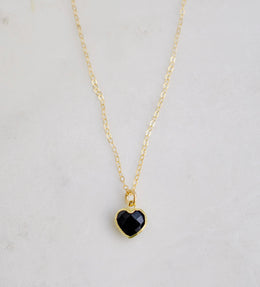 Black Onyx Heart Pendant Necklace in 14k Gold Filled - Handmade Jewelry ...